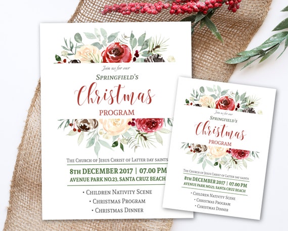 Christmas Program Invitation Poster Printable Editable | Etsy