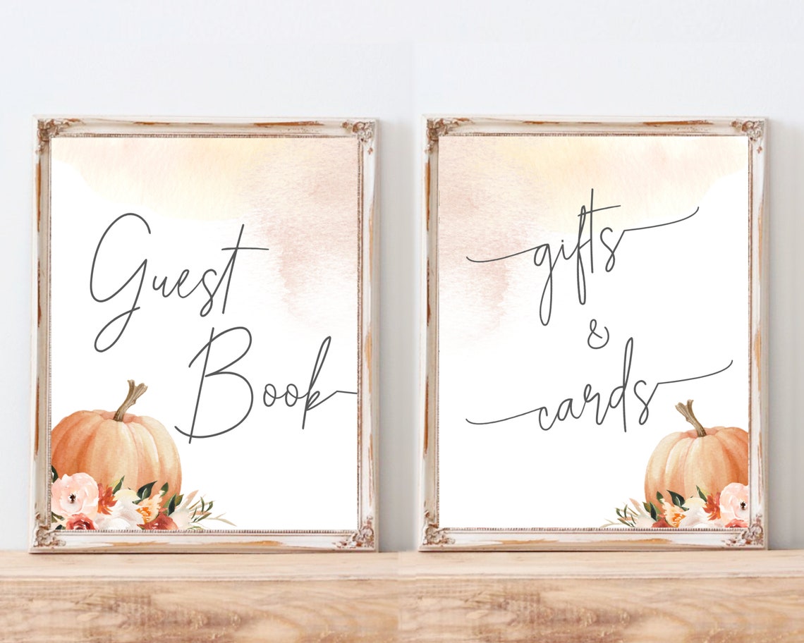 Fall Pumpkin Baby Shower Signs Bundle Signage Set Printable - Etsy