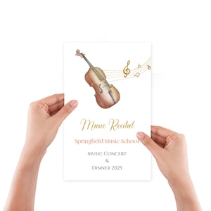 Violin Watercolor Music Recital Program: Editable Printable Template - Etsy