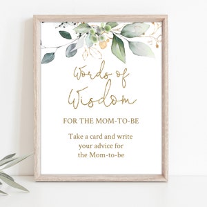 Words of Wisdom Sign + Cards, Words of Wisdom Advice Sign, Printable ...
