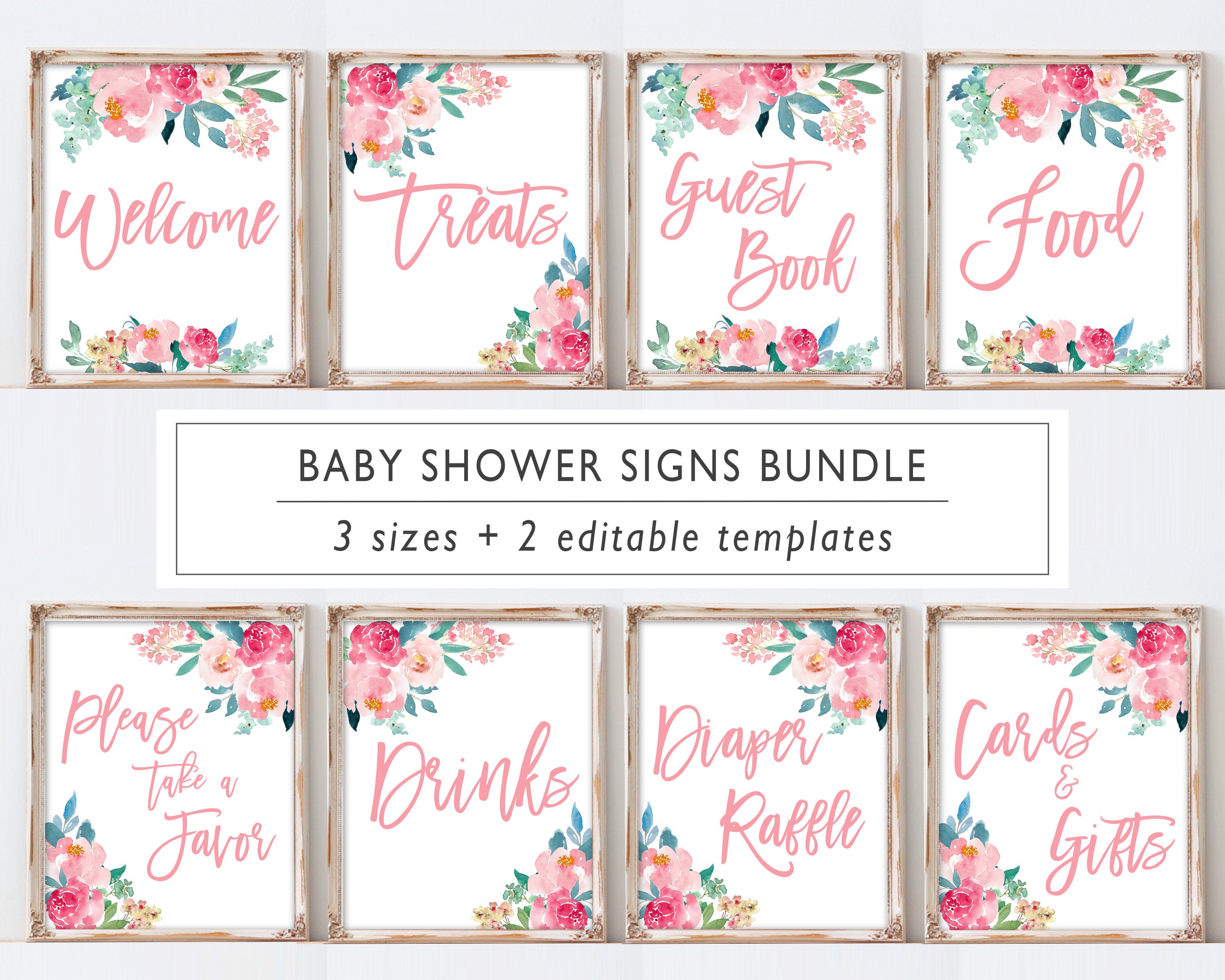 Custom Sign Template Instant Download Editable Template Baby Shower ...