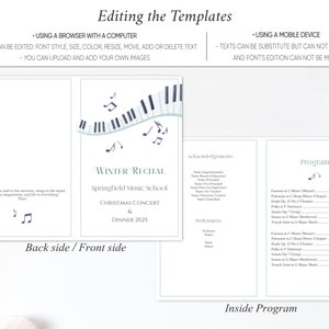 Music Recital Program Template: Watercolor Piano Design (printable) - Etsy