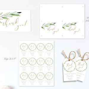 Olive Greenery Blessing Invitation Bundle, LDS Baby Blessing Decor ...