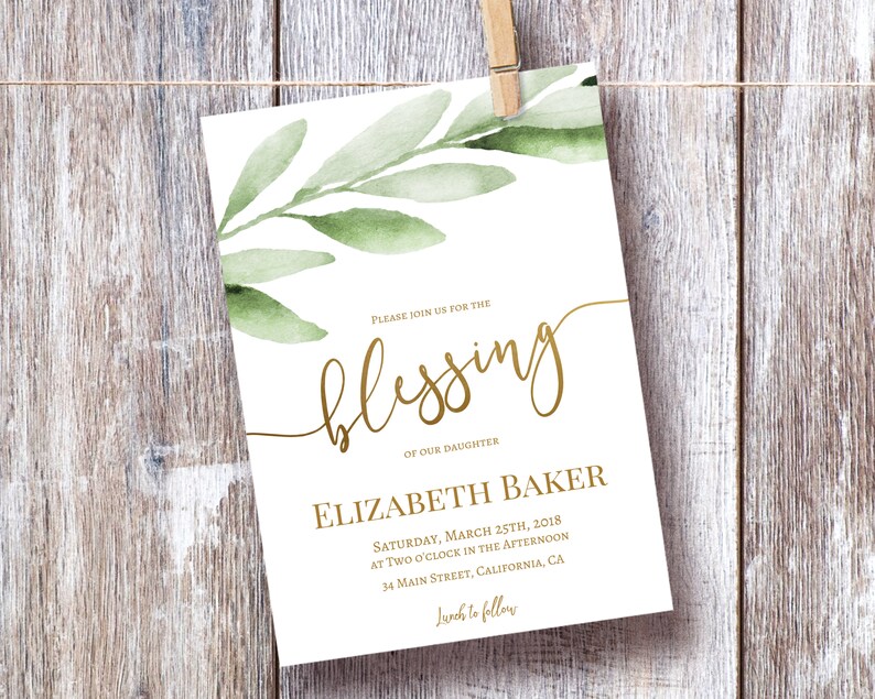 Blessing Invitation Printable Template LDS Neutral Blessing | Etsy