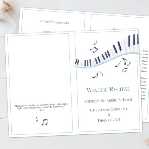 Dance Recital Program Template Printable Pamphlet Editable - Etsy