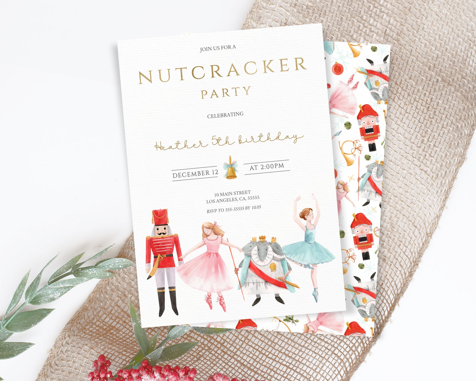Nutcracker Birthday Party Invitation Printable Birthday - Etsy
