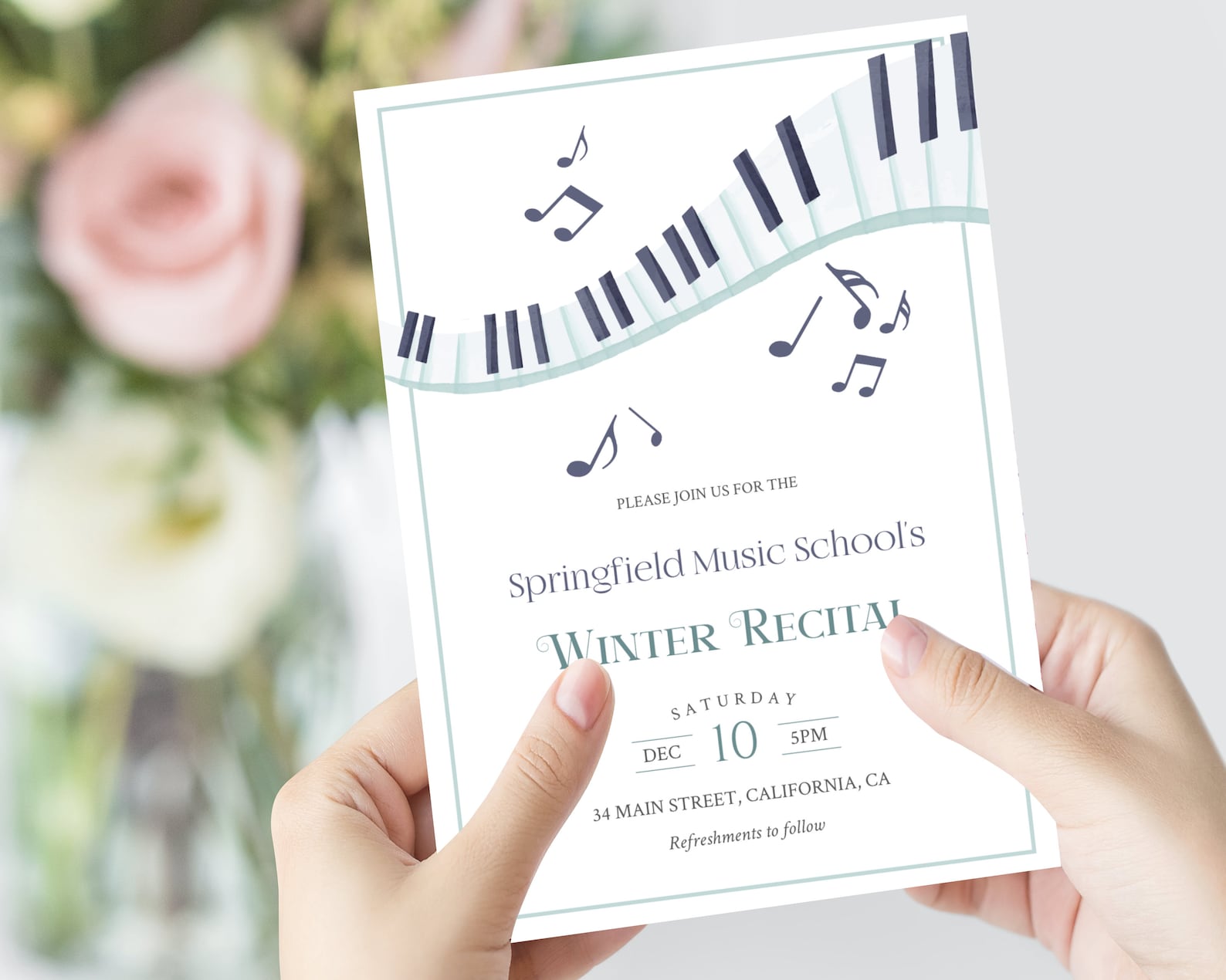 Watercolor Music Recital Invitation Template (digital Download) - Etsy