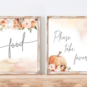 Fall Pumpkin Baby Shower Signs Bundle Signage Set Printable - Etsy