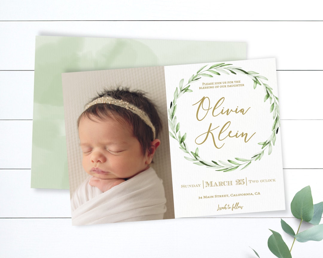 LDS Baby Blessing Invitation, Printable, Landscape, Editable Template ...