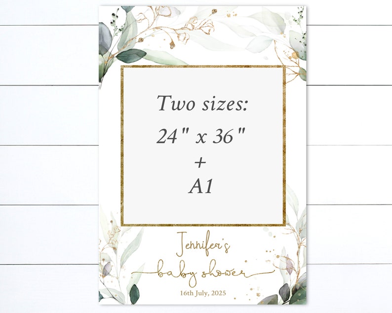 Greenery Baby Shower Photo Booth Frame: Eucalyptus Foliage (digital ...