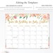 Baby Due Date Calendar Sign Printable Baby Shower Game Editable ...