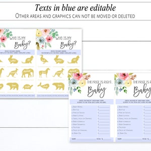 Watercolor Floral Baby Shower Games Bundle (digital Download) - Etsy