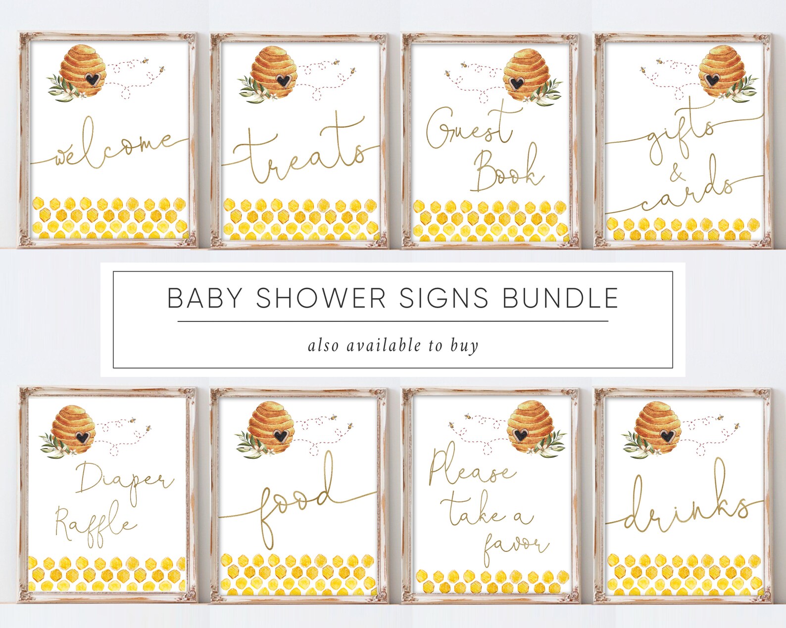 Bee Baby Shower Invitation Printable, Bee Hives Babee Shower, Editable ...