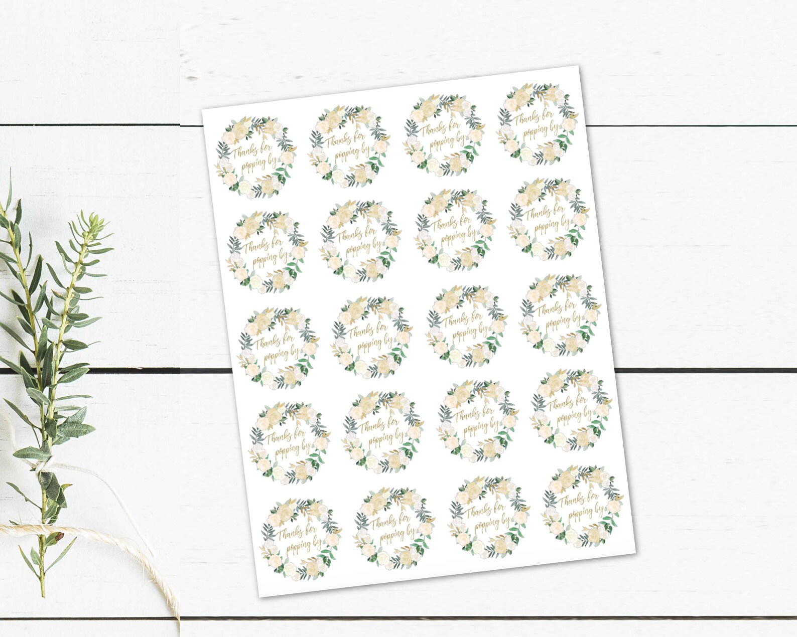 Circle Favor Tags Printable Thanks for Popping Thank You | Etsy