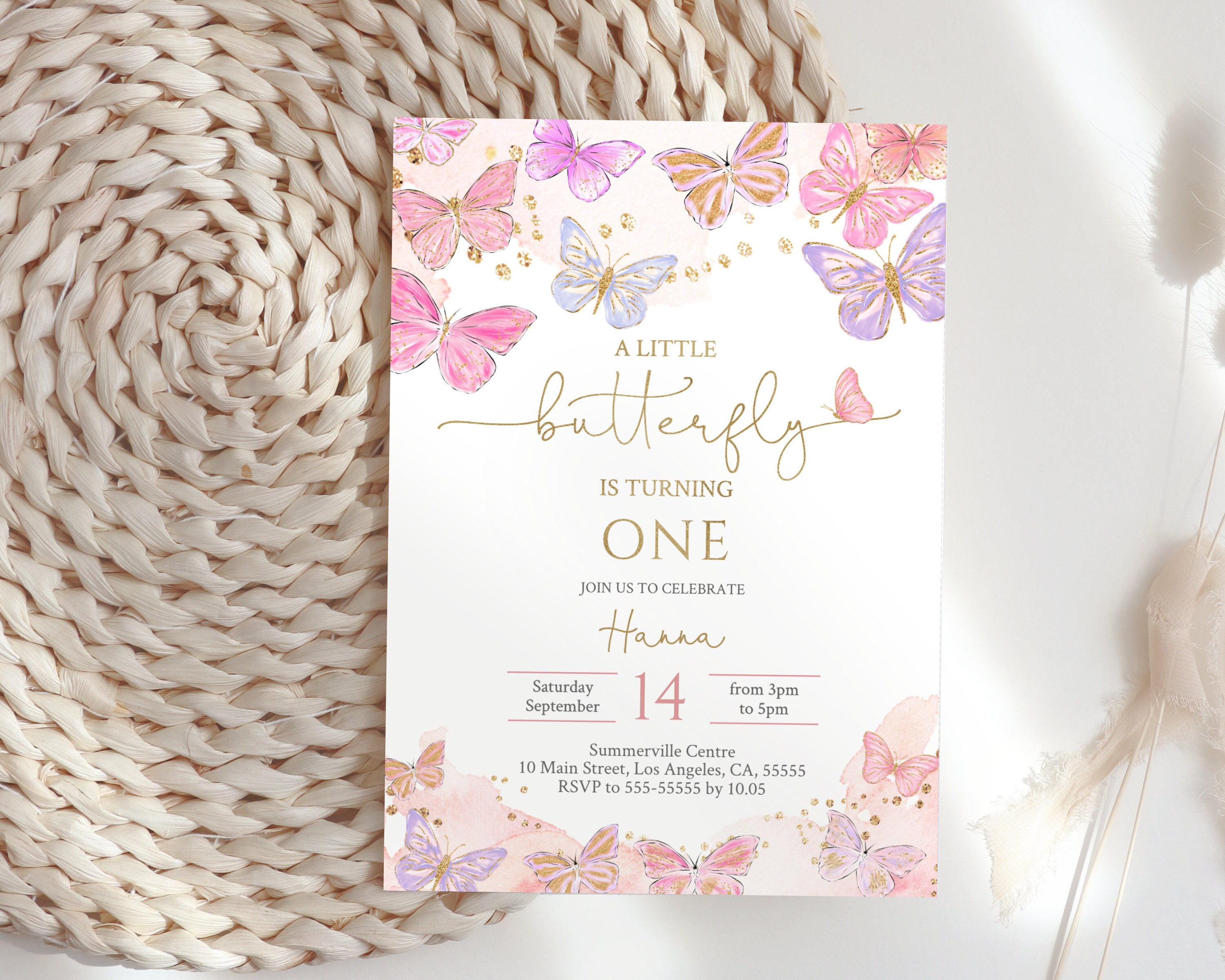 Butterfly Birthday Invitation Printable Butterfly Party Invite - Etsy