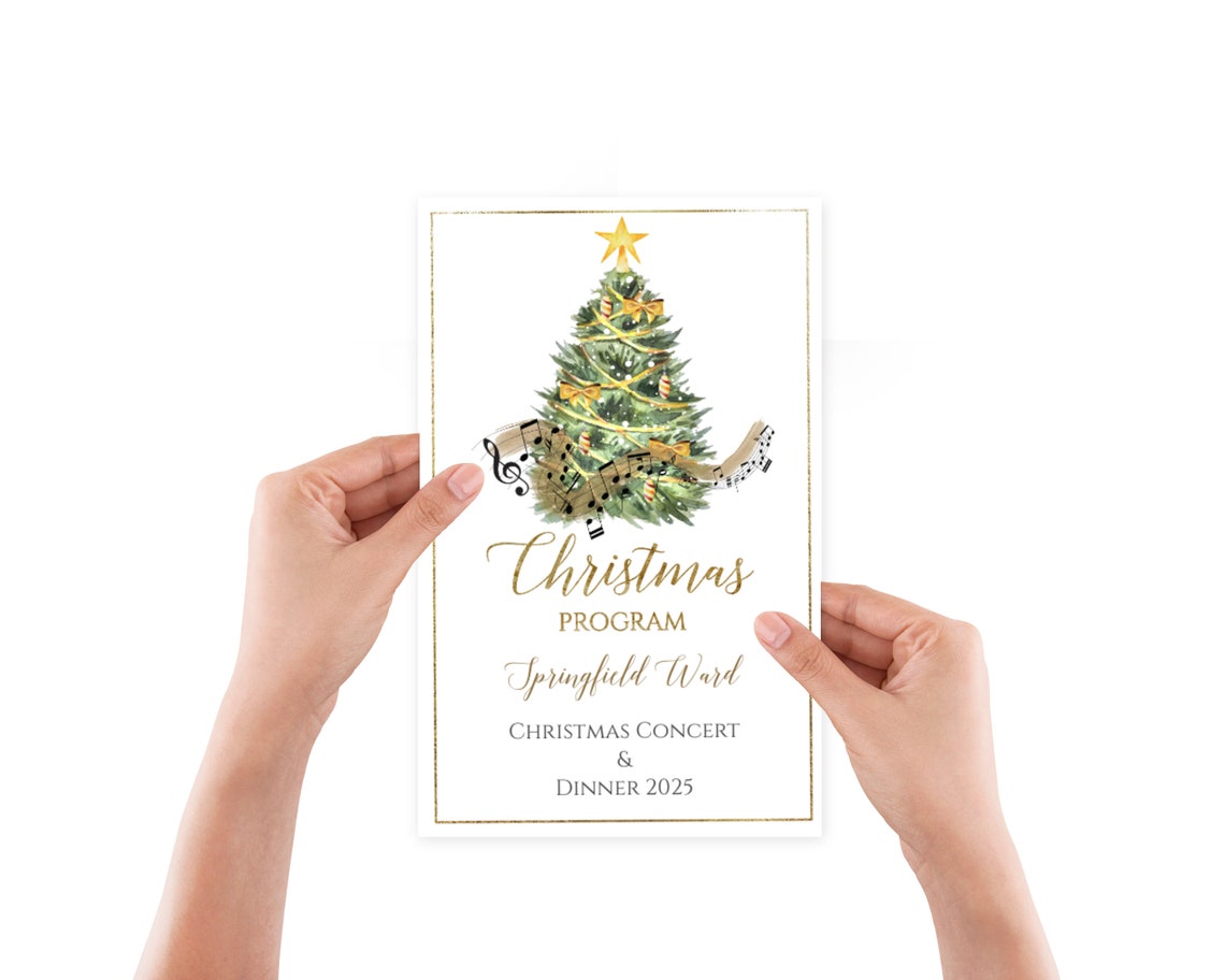Christmas Concert Program Template: Foldable Printable (digital ...