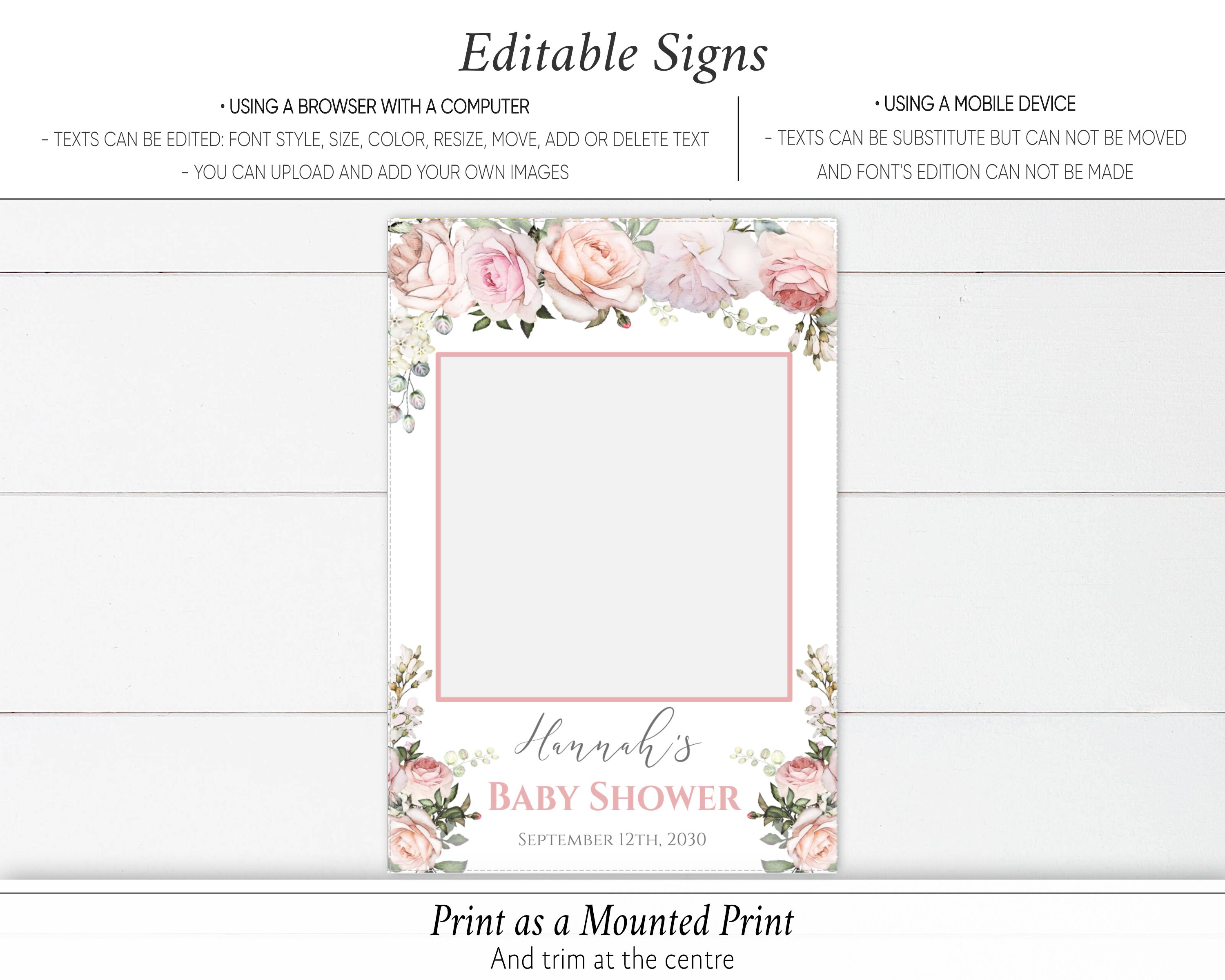 Birthday Photo Booth Frame Printable Photo Frame Editable - Etsy UK