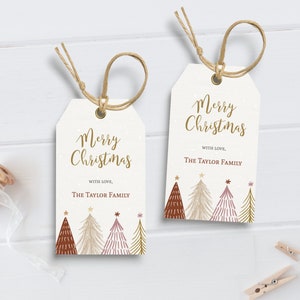 Christmas Tags Printable, Merry Christmas Gift Tag, Holiday Favor Tags ...