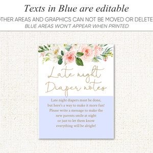 Late Night Diapers Notes Sign + Cards, Diaper Thoughts Sign, Printable ...