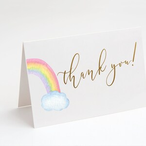 Thank You Card Rainbow, Foldable Thank You Card, Rainbow Thank You Card ...