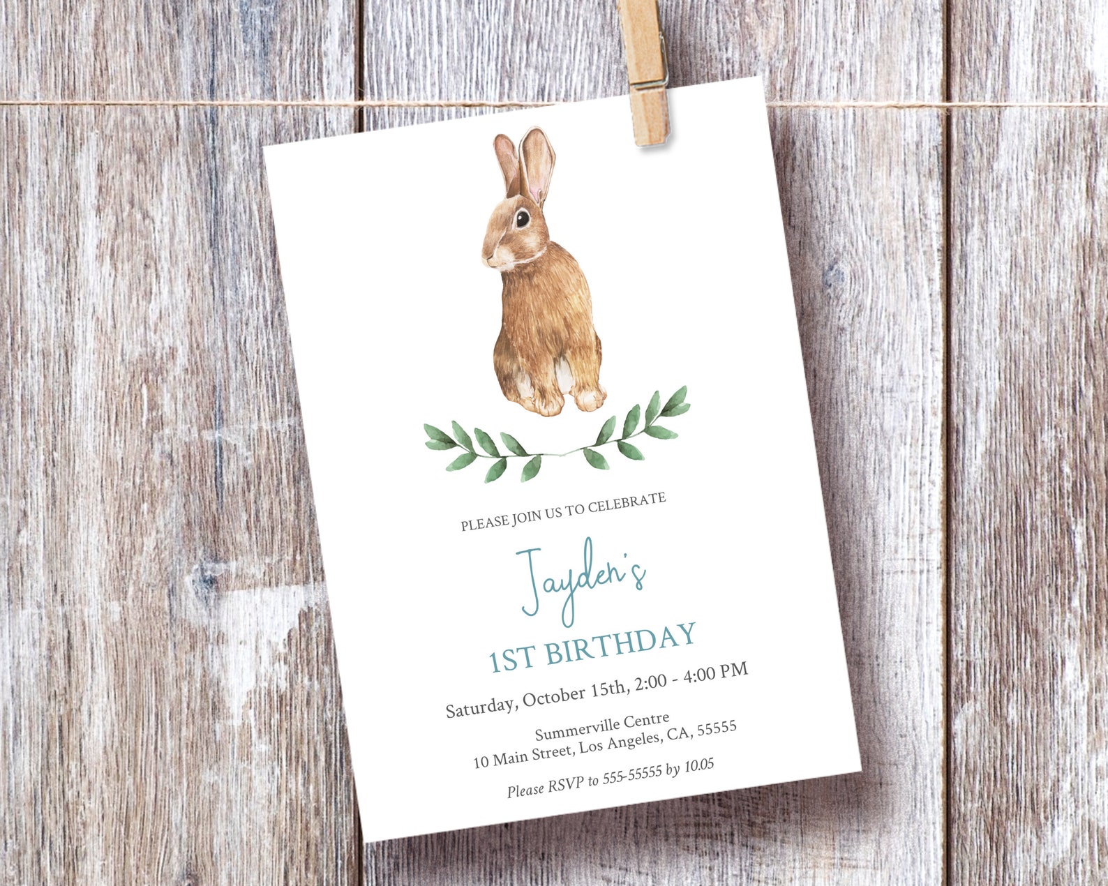 Bunny Birthday Invitation Printable Peter Rabbit Invite - Etsy
