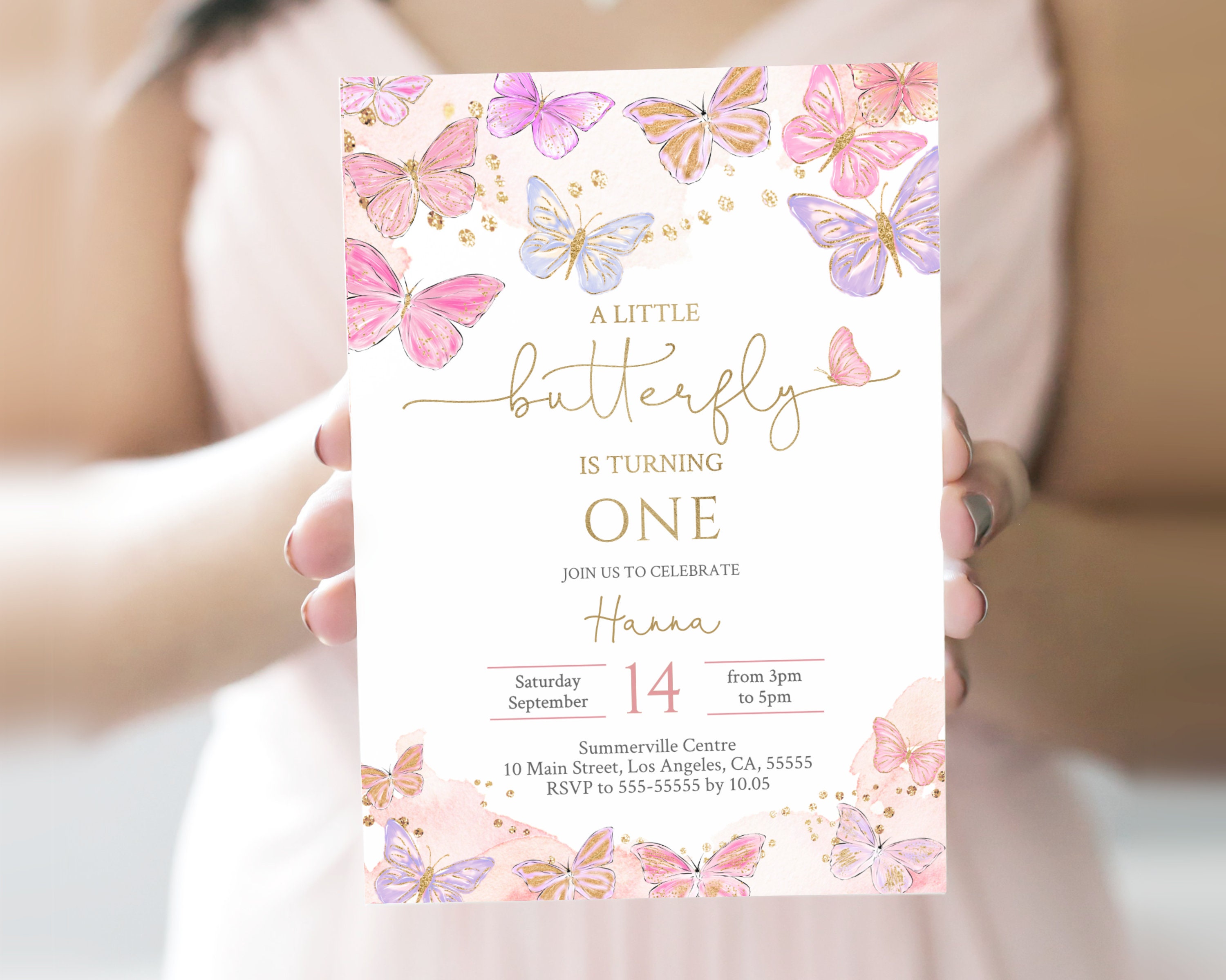Butterfly Birthday Invitation Printable Butterfly Party Invite - Etsy UK