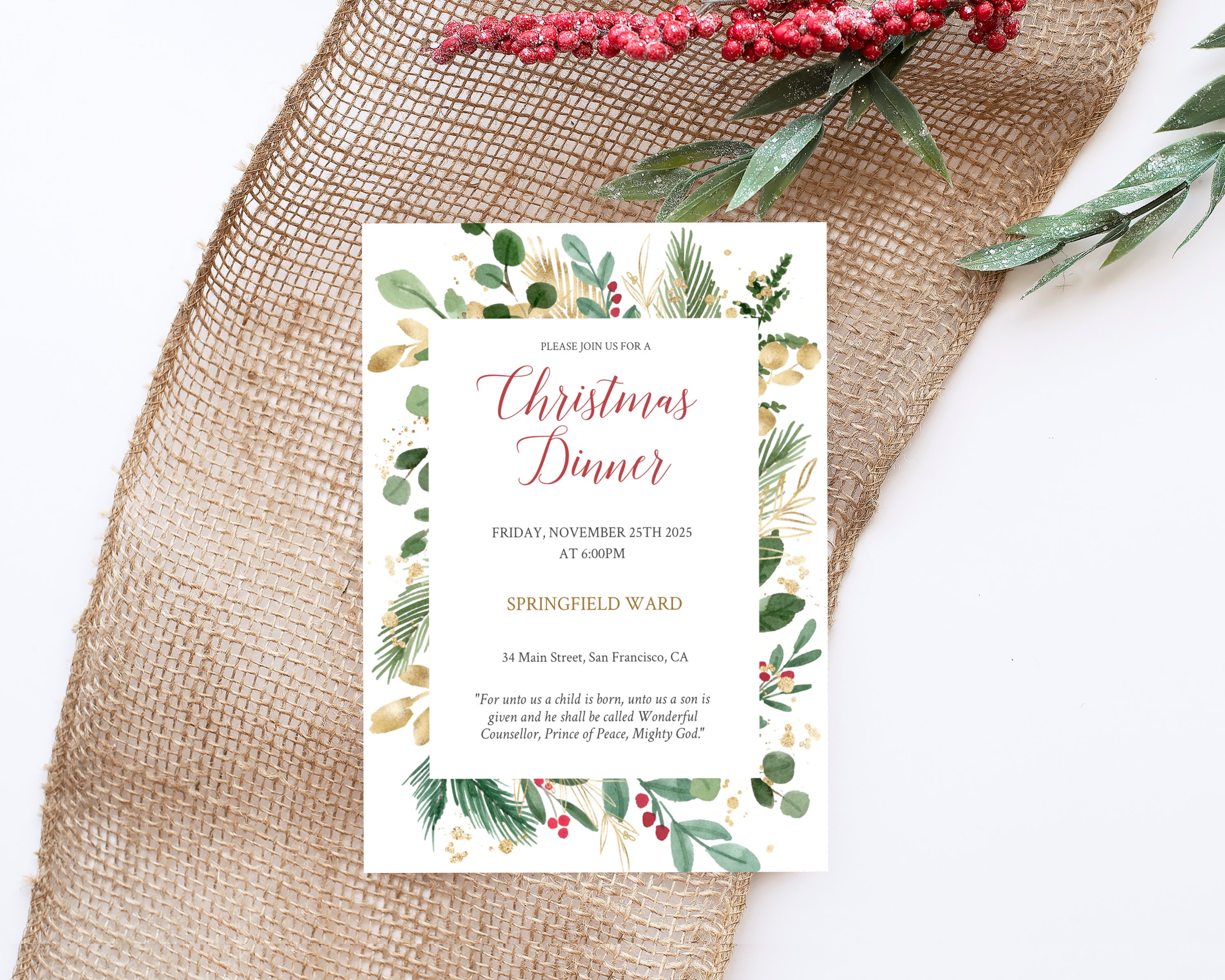 Christmas Dinner Invitation Sign Christmas Party Invite - Etsy