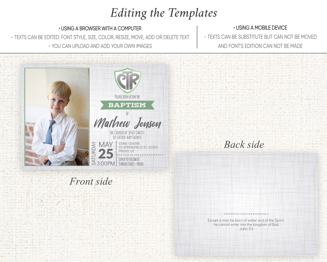 LDS Baptism Boy Program Kit Printable Baptism Boy Baptism - Etsy UK