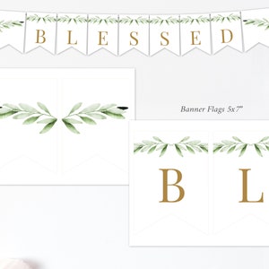 Olive Greenery Blessing Invitation Bundle, LDS Baby Blessing Decor ...