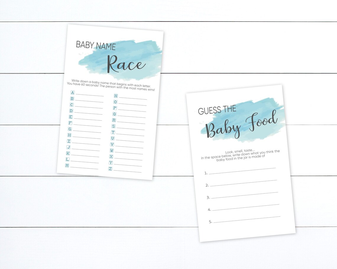 Baby Shower Games Printable Boy's Baby Shower Turquoise - Etsy