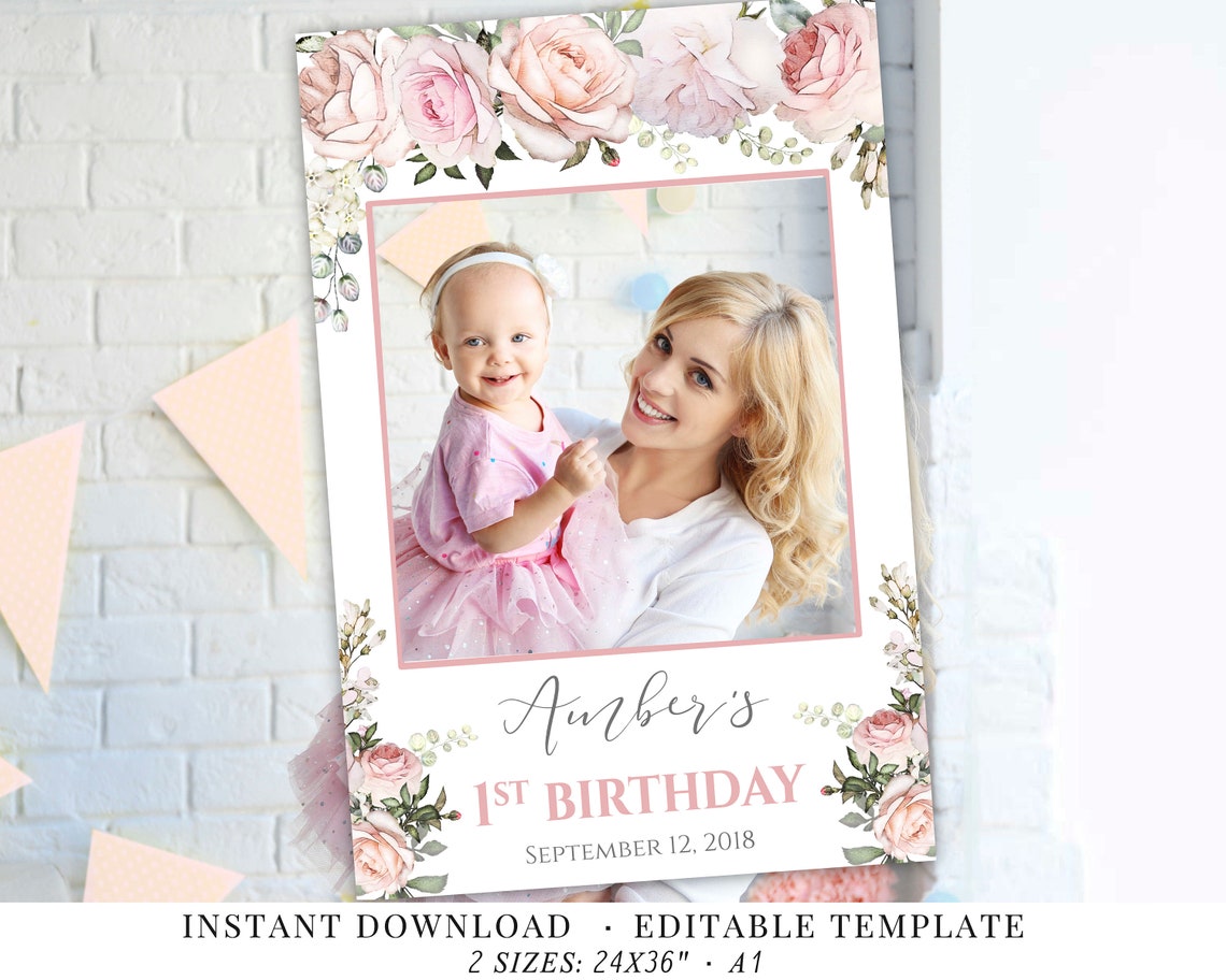 Birthday Photo Booth Frame Printable Photo Frame Editable - Etsy UK