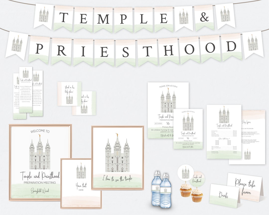 Temple and Priesthood Preparation Bundle, LDS Printable, Invitation ...