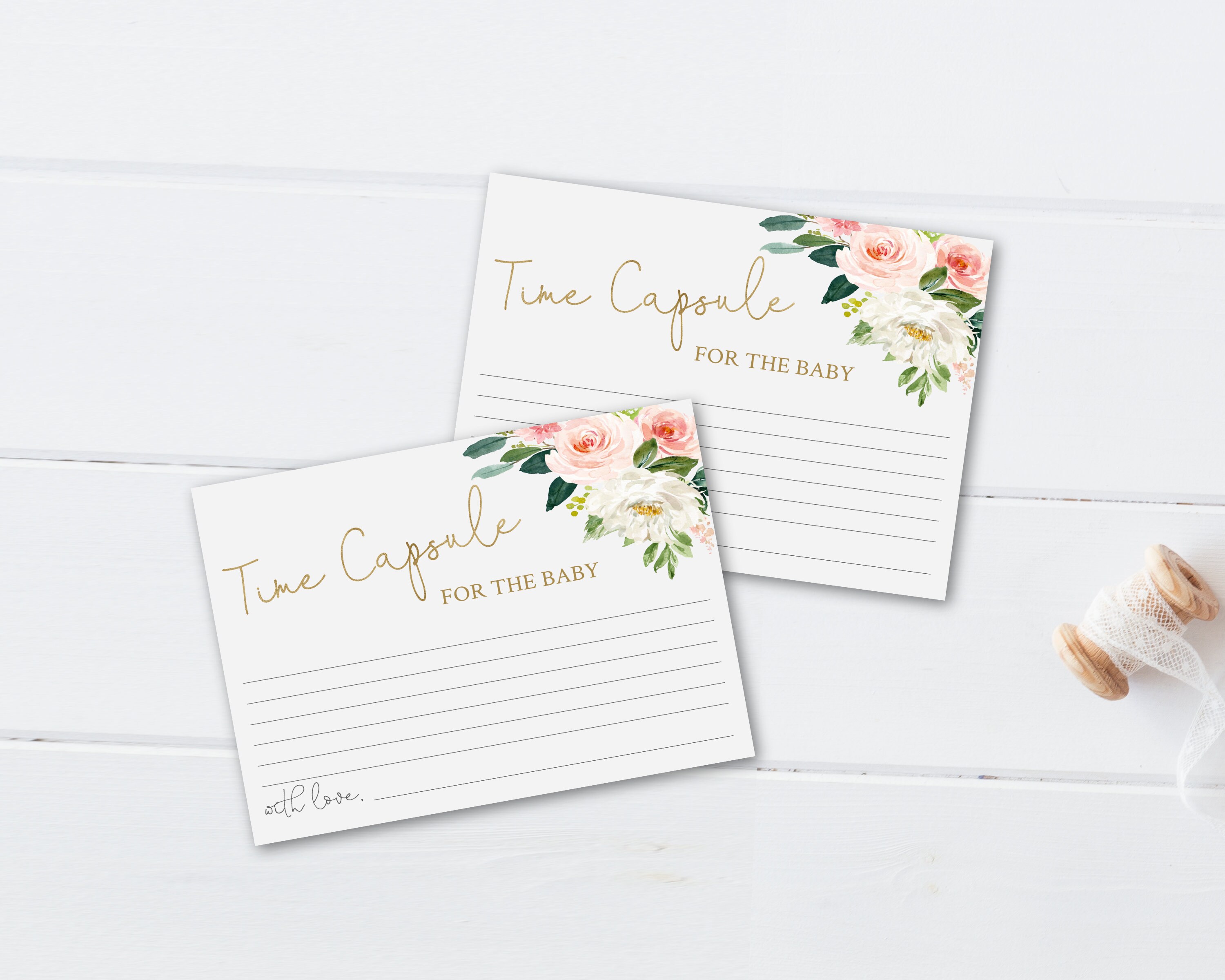 Baby Time Capsule Cards Sign Printable Baby Shower Girl Dusty - Etsy