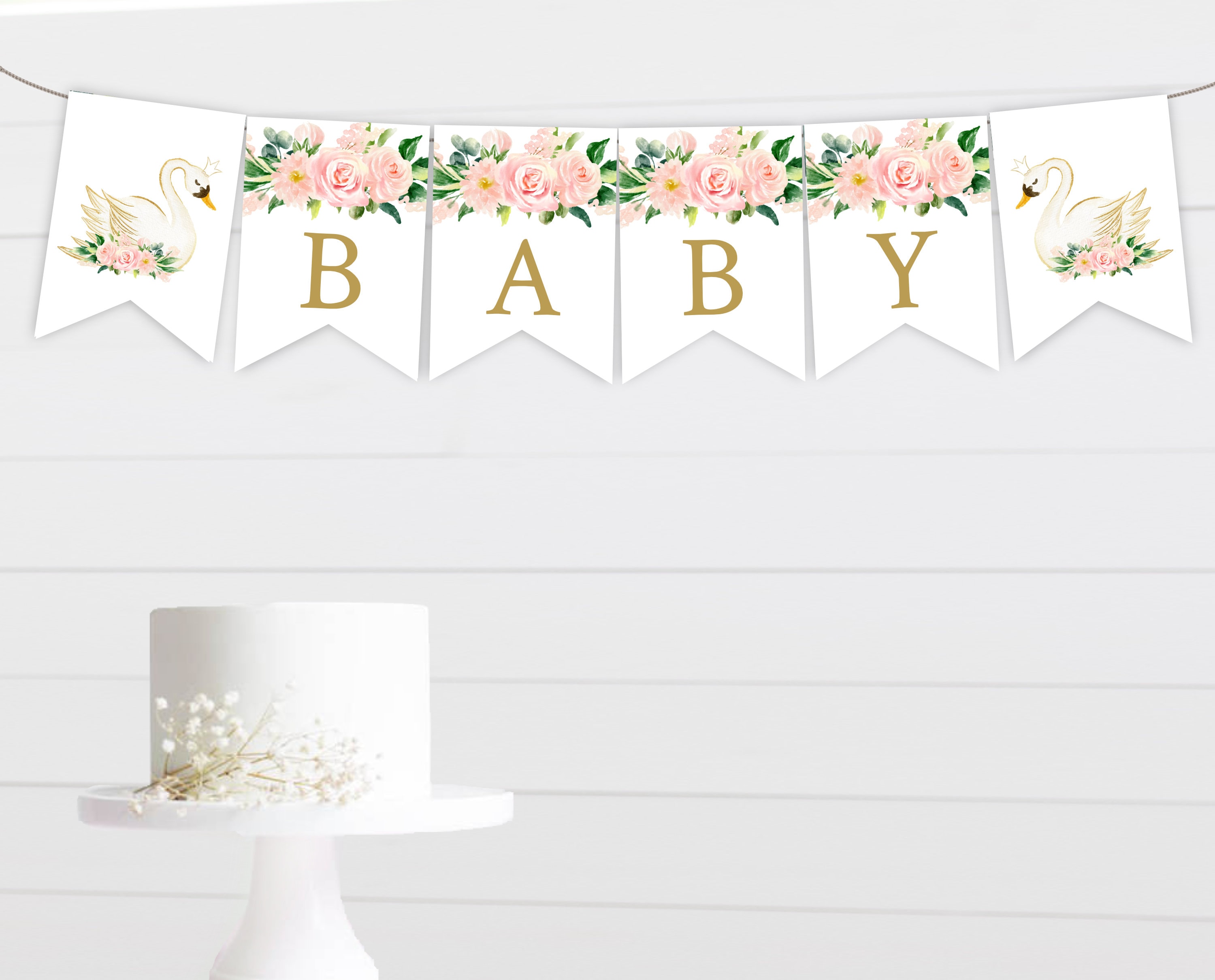 Swan Banner Flags Printable Editable Template Swan Banner - Etsy