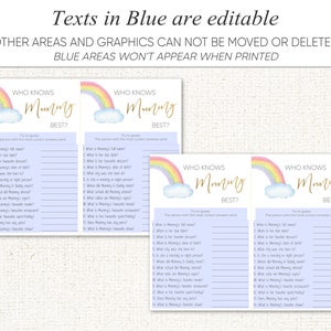 Rainbow Baby Shower Games Bundle Baby Games Printable Editable Template ...