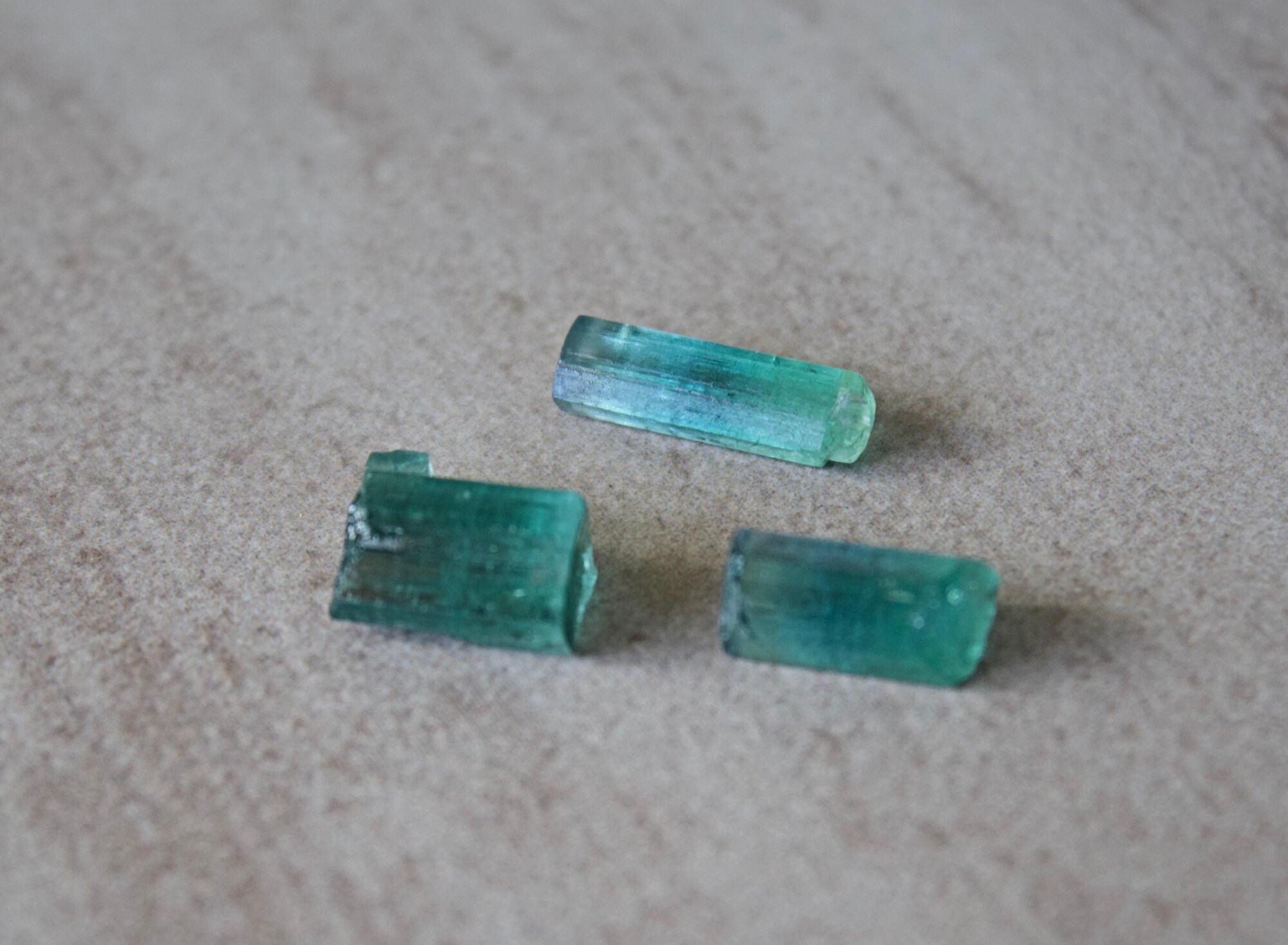 Indicolite Tourmaline Crystal From Paprok Afghanistan , 3pcs Bi Color ...