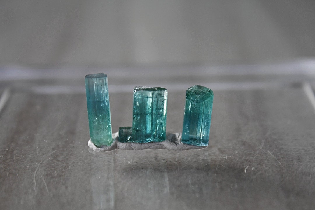Indicolite Tourmaline Crystal From Paprok Afghanistan , 3pcs Bi Color ...