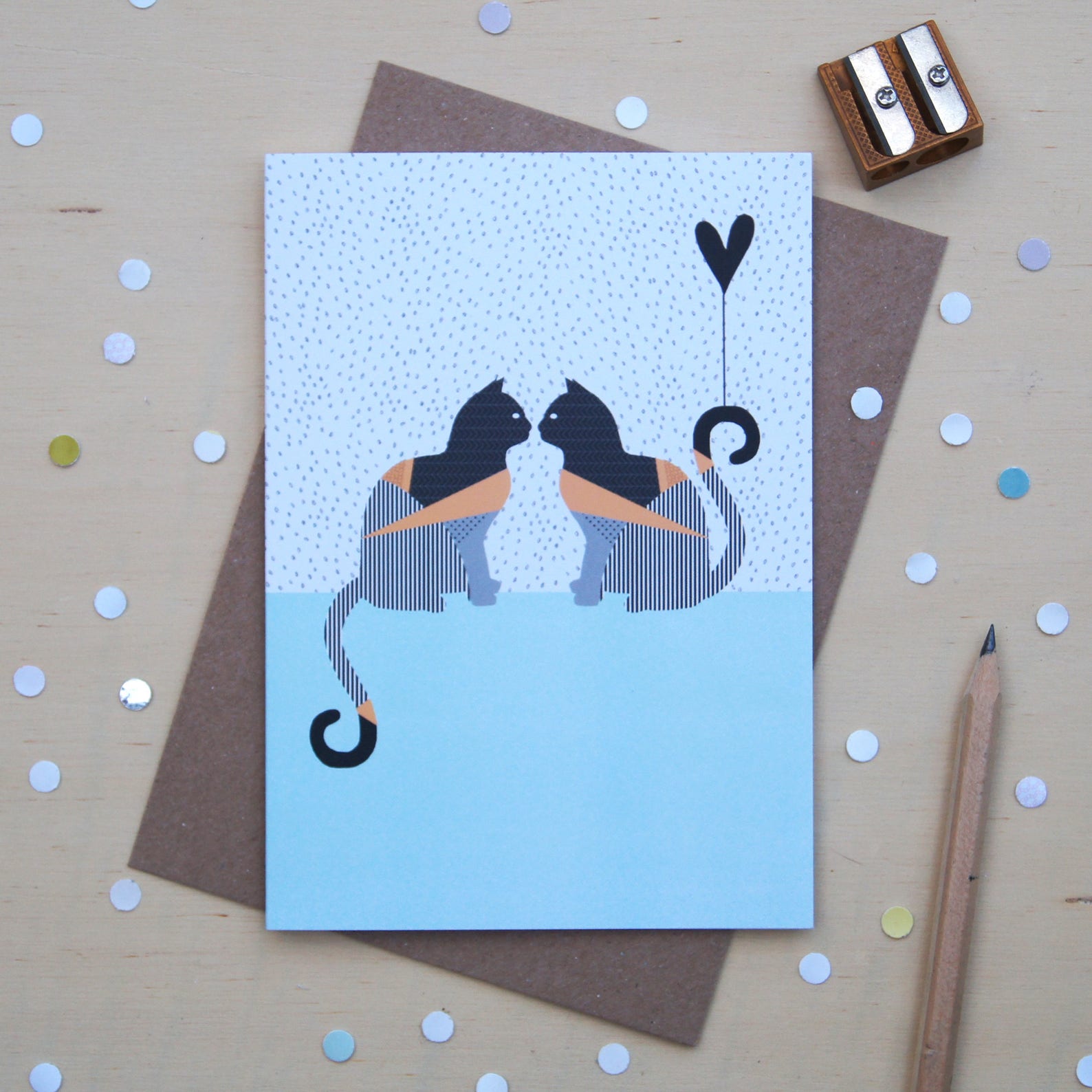 Cats in Love Greetings Card Cat Gift Friend Card Cat | Etsy