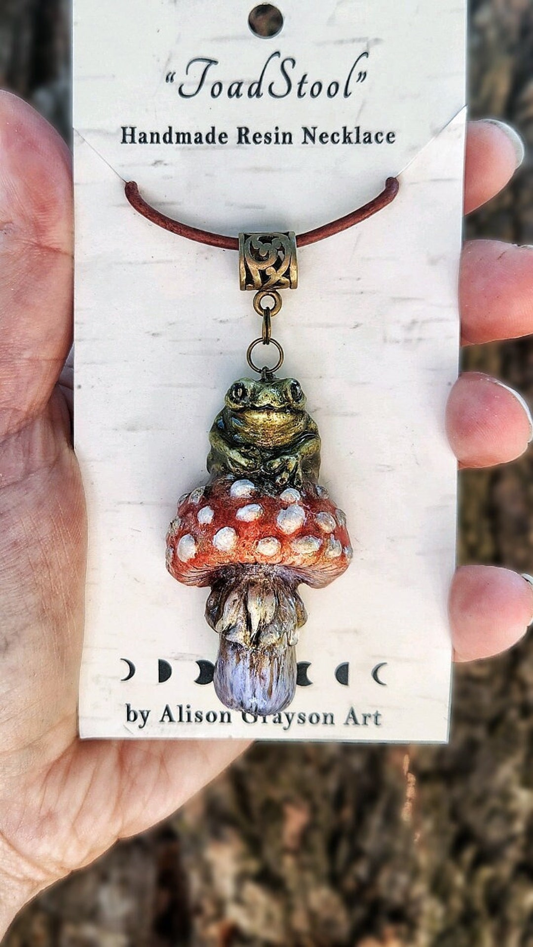 Toadstool Resin Necklace - Etsy