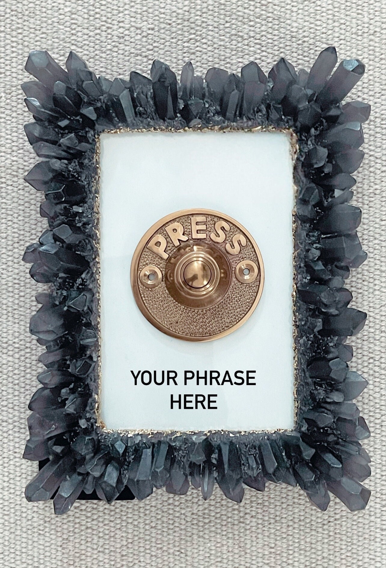CUSTOM Quartz Gold Press for Champagne Doorbell Plaque Button Gift Bar ...