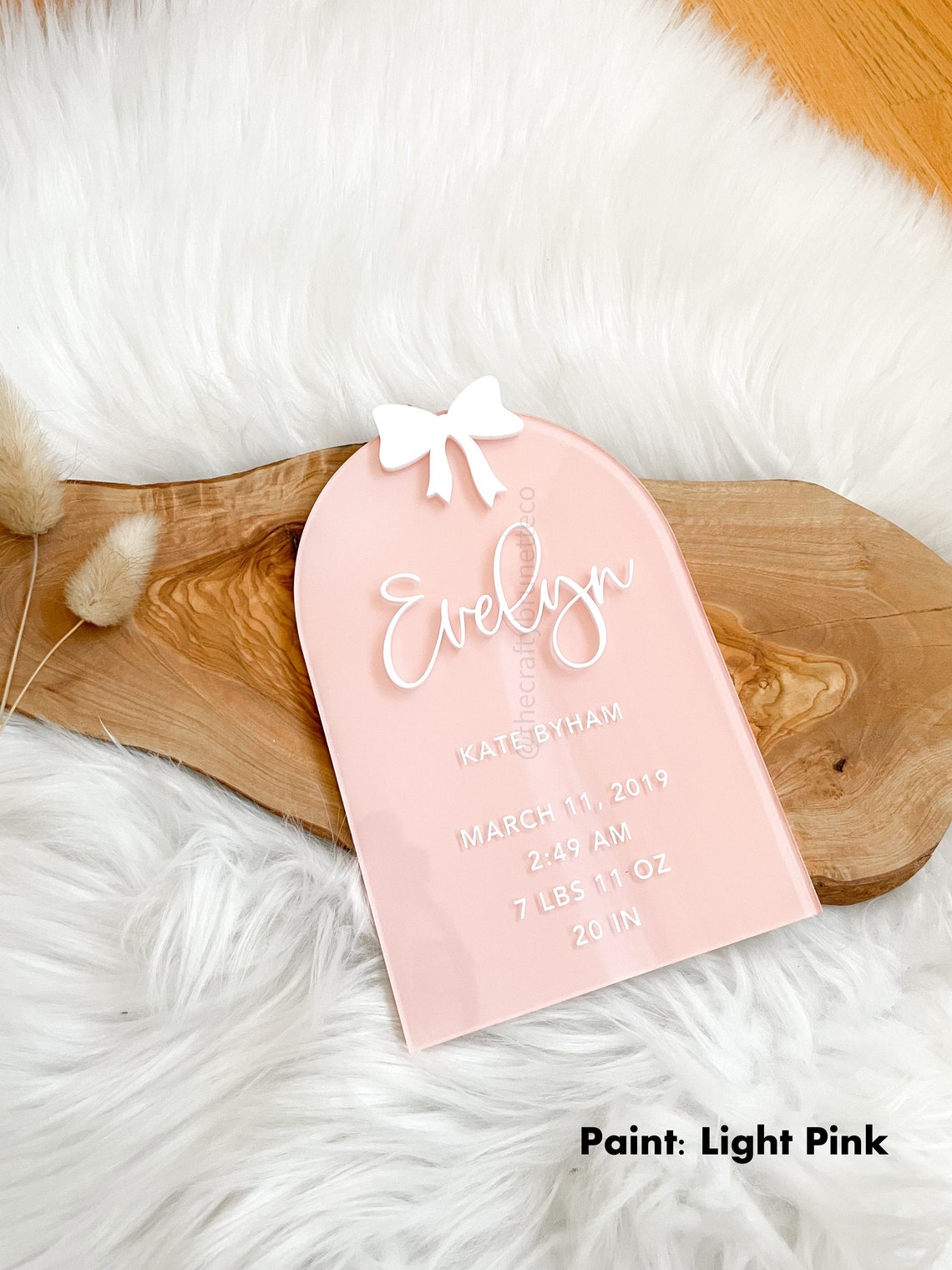 Birth Stat Keepsake Sign, Baby Birth Announcement, Acrylic Birth Stat ...