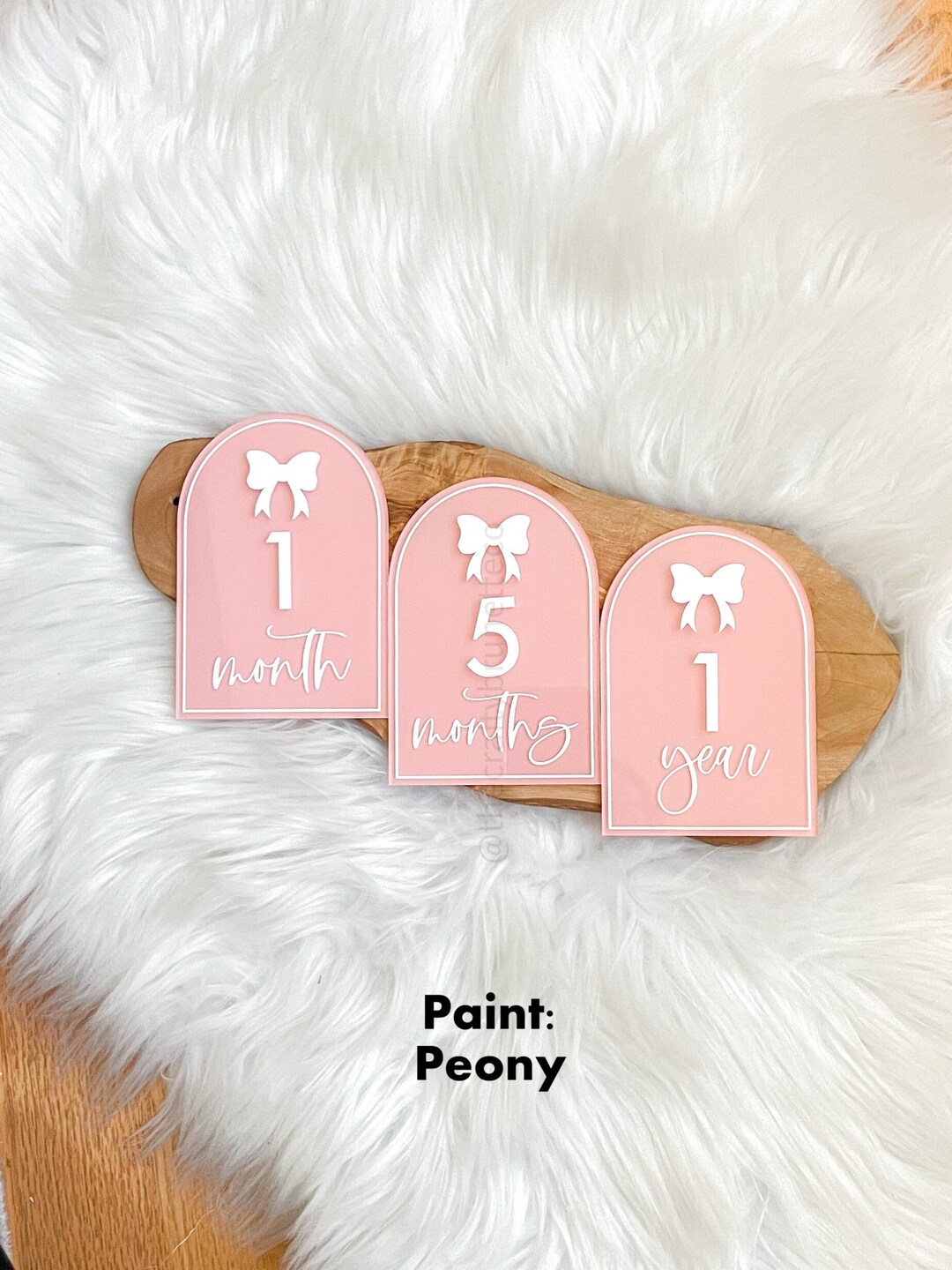 Bow Acrylic Milestone Set, Monthly Milestone Set, Acrylic Milestone ...