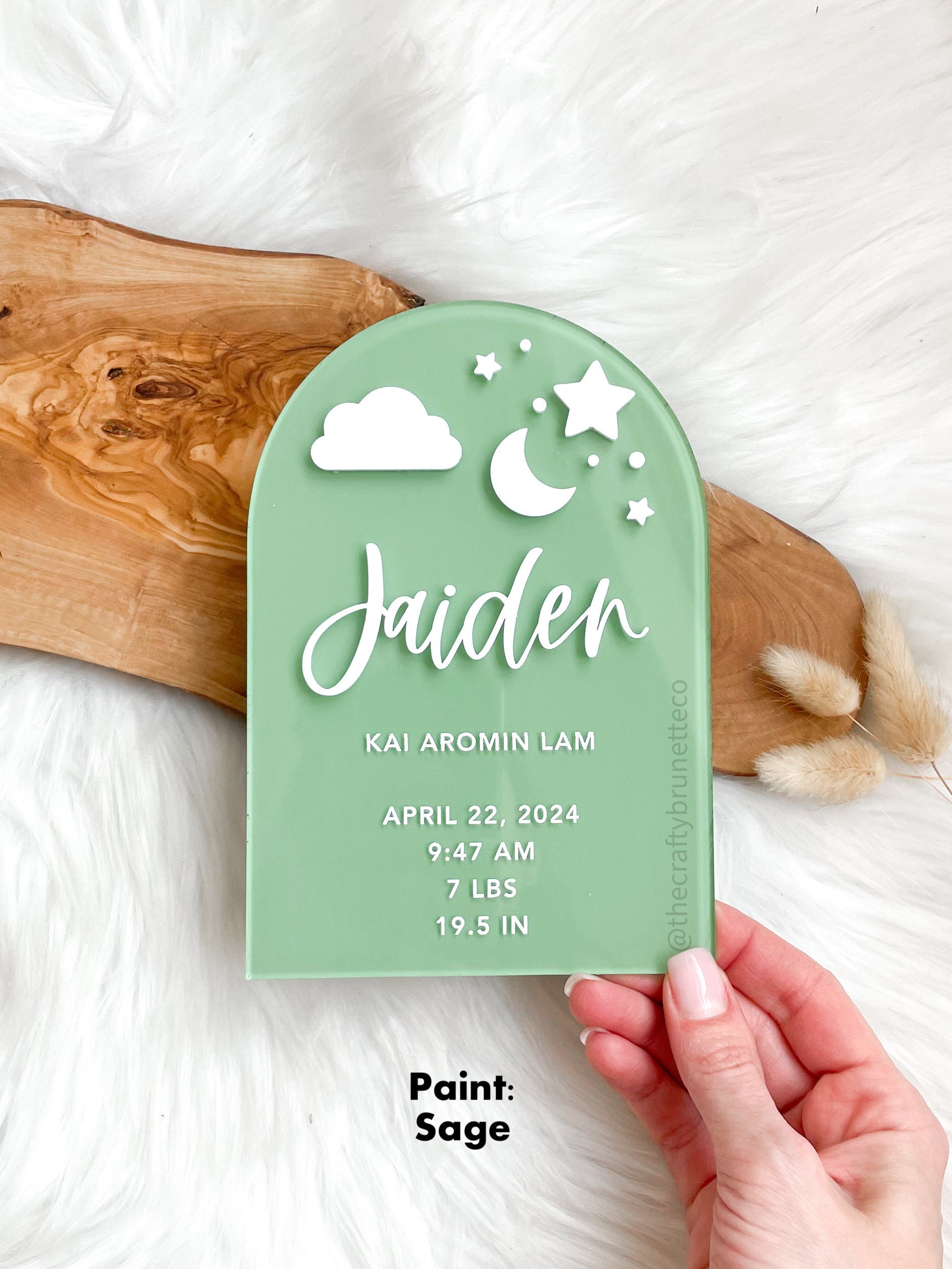 Birth Stat Keepsake Sign, Baby Birth Announcement, Acrylic Birth Stat ...
