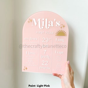 First Year Achievement Board, Baby Milestone Board, First Birthday ...
