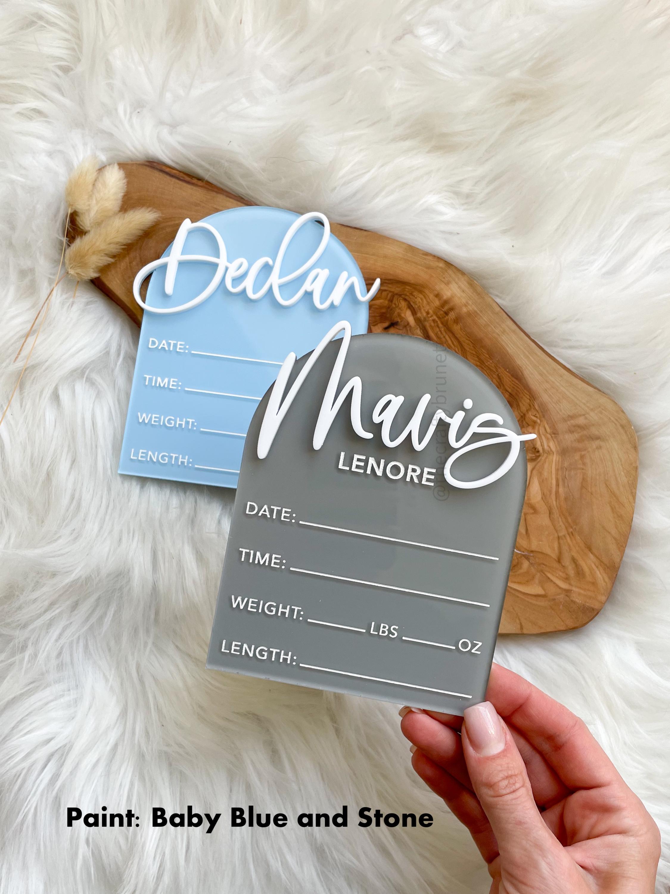 Acrylic Birth Stat Sign for Baby, Baby Birth Announcement, Birth Stat ...