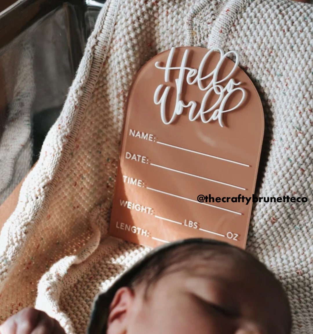 Birth Stat Sign for Baby, Baby Birth Announcement, Acrylic Birth Stat ...