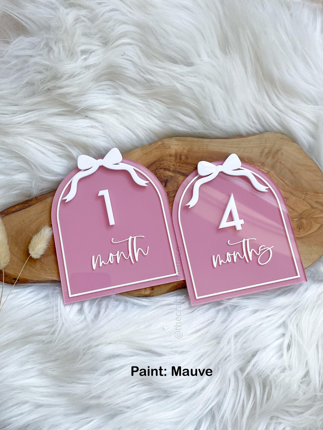 Bow Acrylic Milestones, Monthly Milestone Set, Acrylic Milestone Discs ...