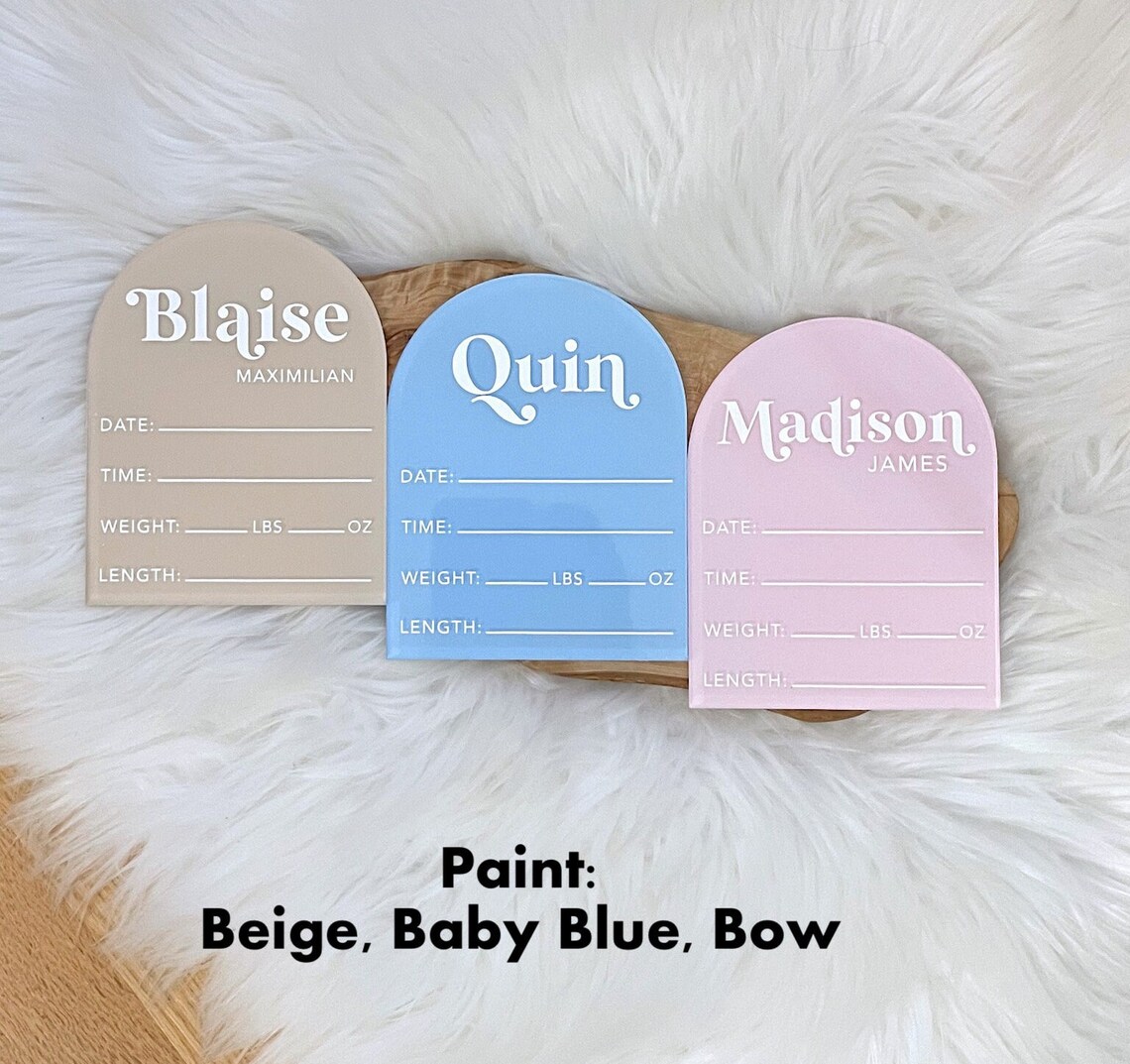 Birth Stat Sign for Baby, Baby Birth Announcement, Acrylic Birth Stat ...