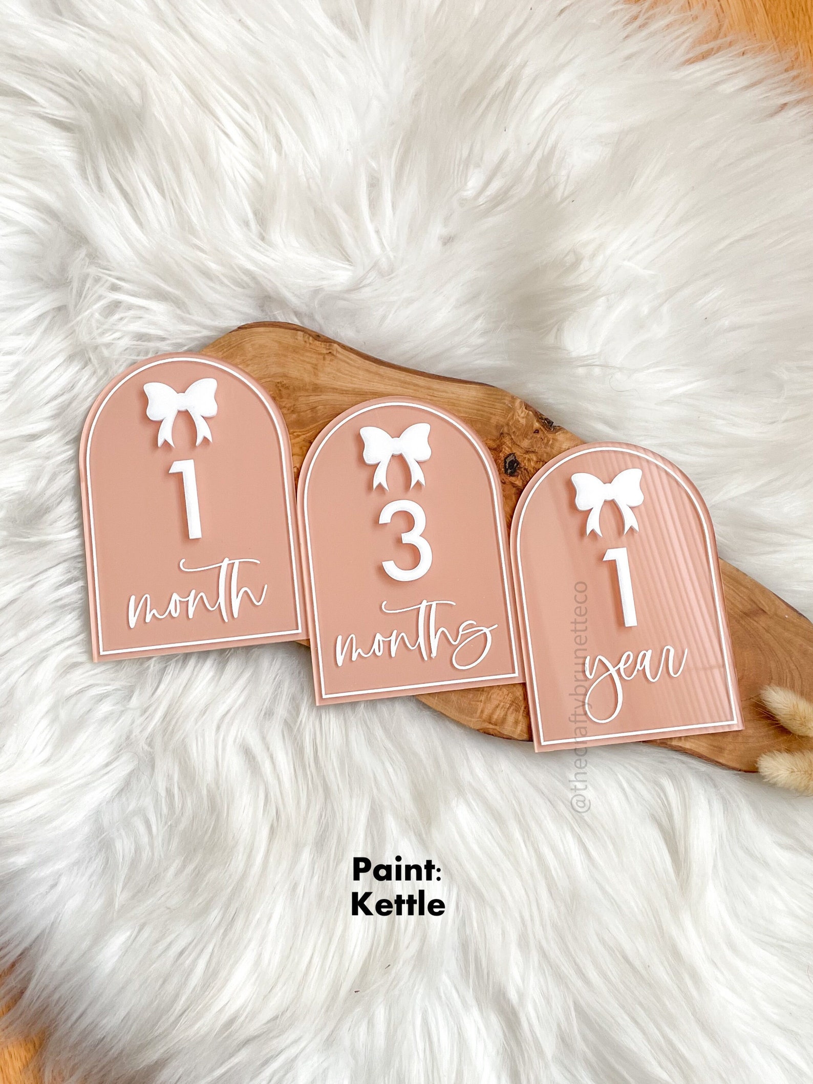 Bow Acrylic Milestone Set, Monthly Milestone Set, Acrylic Milestone ...