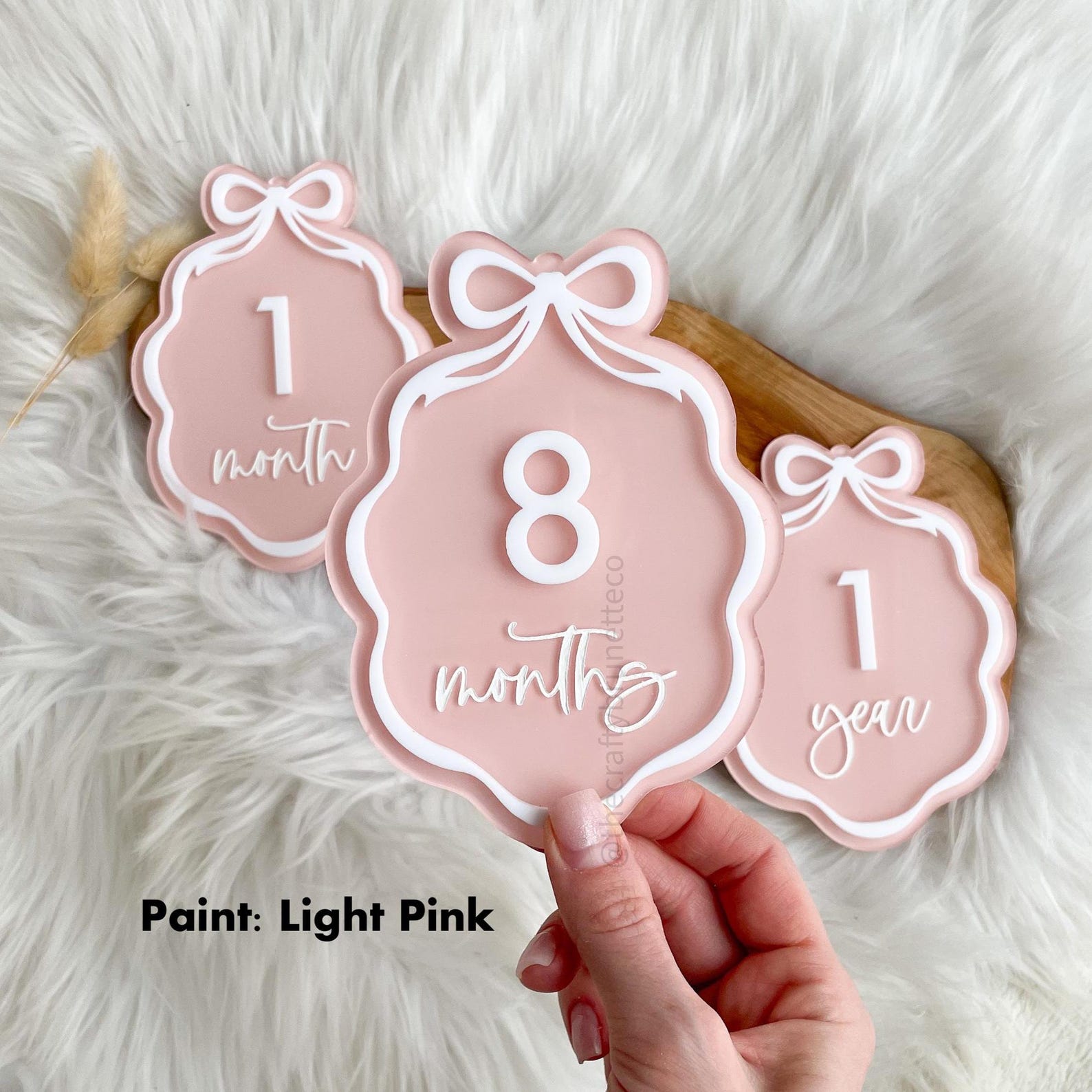 Bow Acrylic Milestone Set, Monthly Milestone Set, Acrylic Milestone ...
